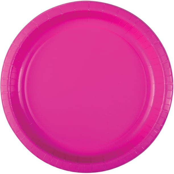 Way to Celebrate! Neon Pink Deep Paper Dinner Plates, 11.5in, 10ct ...