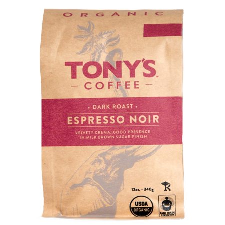 Tony's Coffee - Dark Roast Coffee Whole Bean Espresso Noir - 12 oz ...