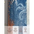Blue Coastal Octopus Sheer Curtains for Living Room Bedroom Nautical ...