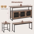 Costway 4 PCS Kitchen Island Set with Bench and Storage Heavy-duty ...