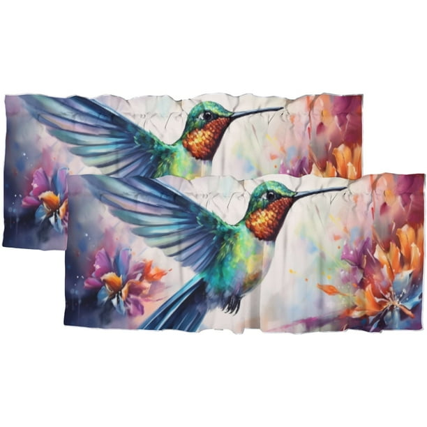 Cenefas de pájaro colibrí para ventanas de estilo rústico con acuarela ...