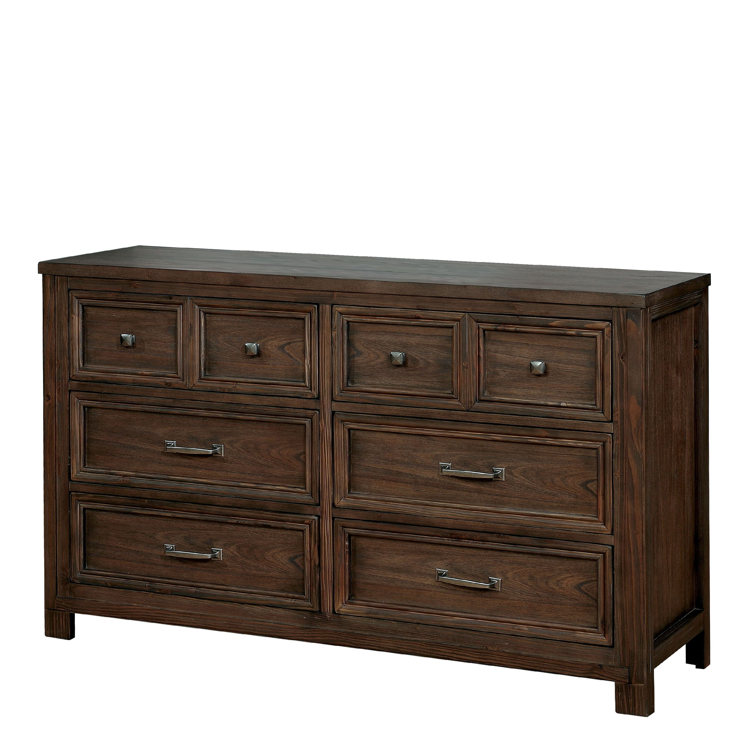Furniture of America Jexter Rustic 6-Drawer Dresser, Dark Oak - Walmart.com