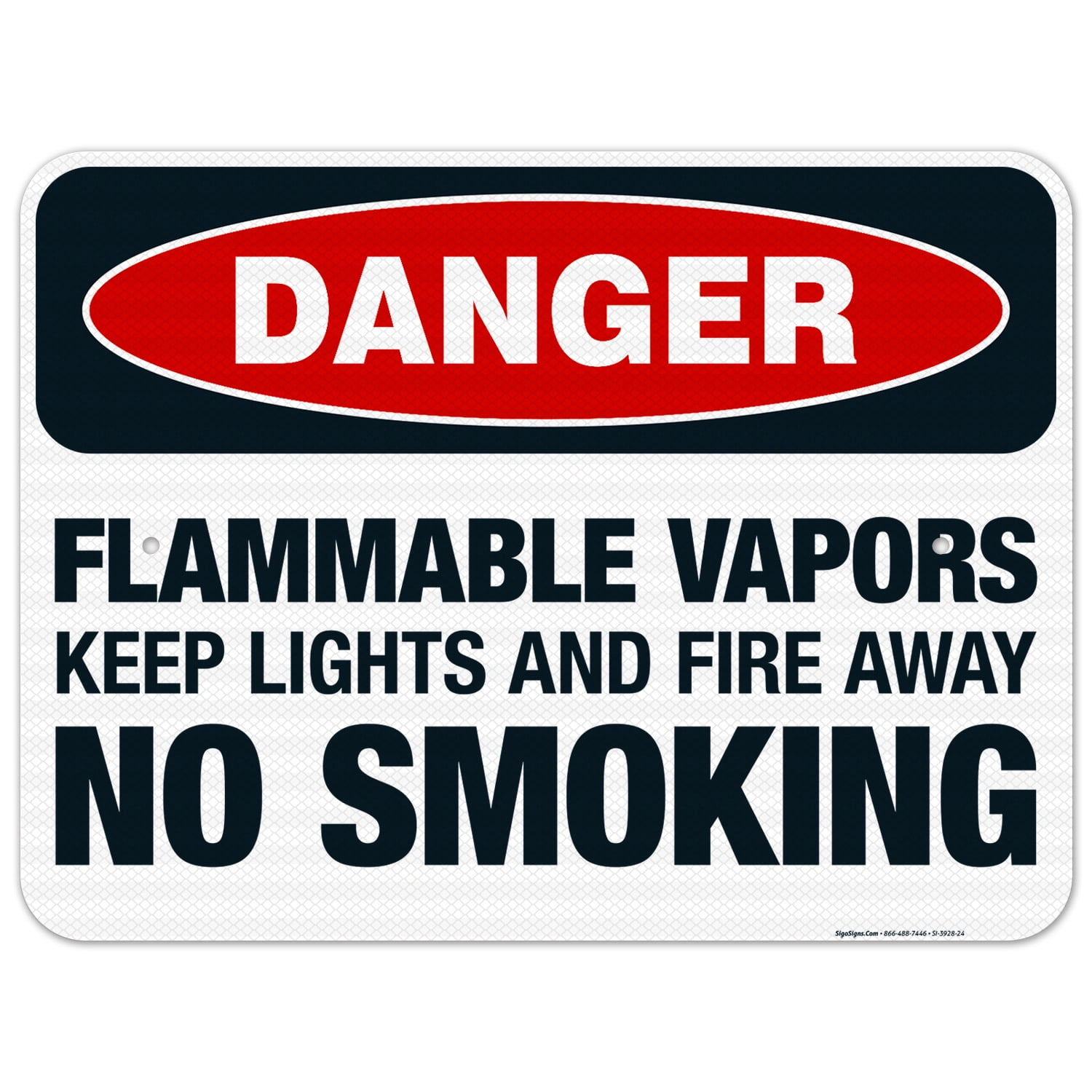 Flammable Vapors Keep Lights And Fire Away No Smoking Sign, OSHA Danger ...