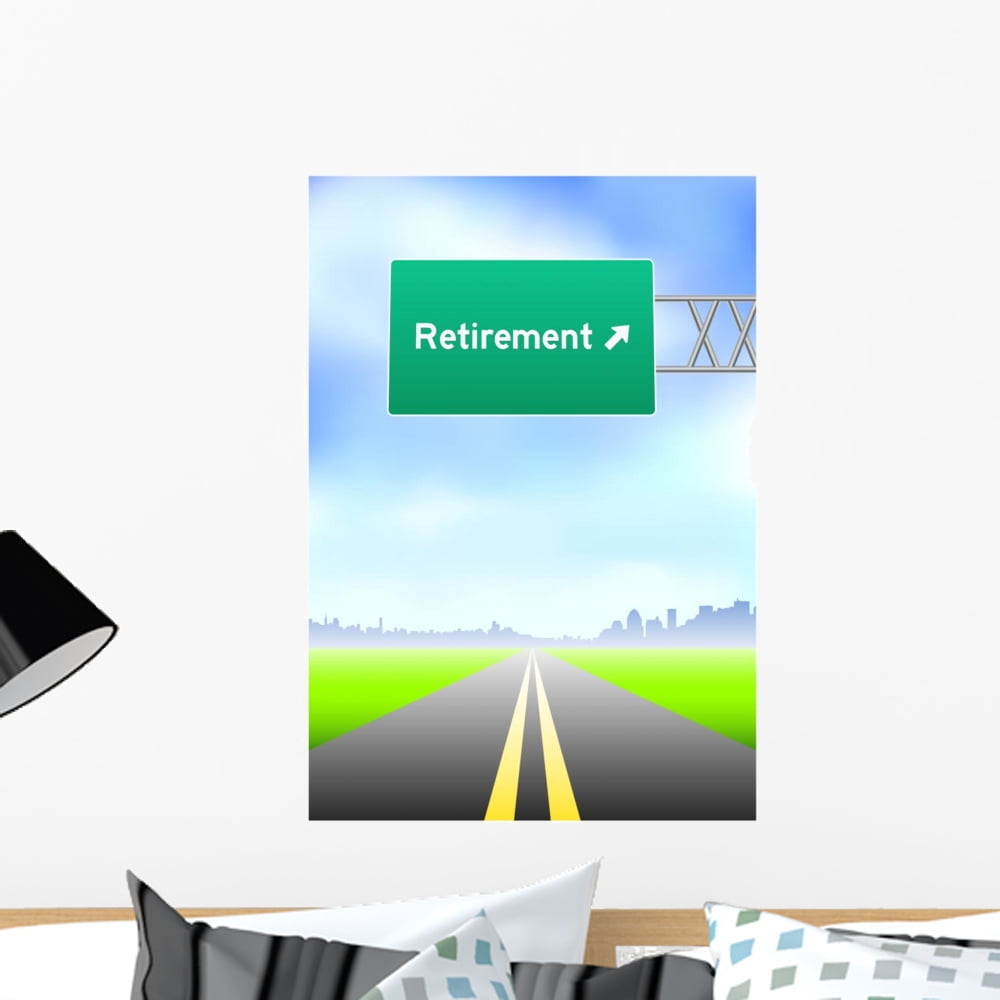 Retirement Highway Sign Wall Mural by Wallmonkeys Peel and Stick ...