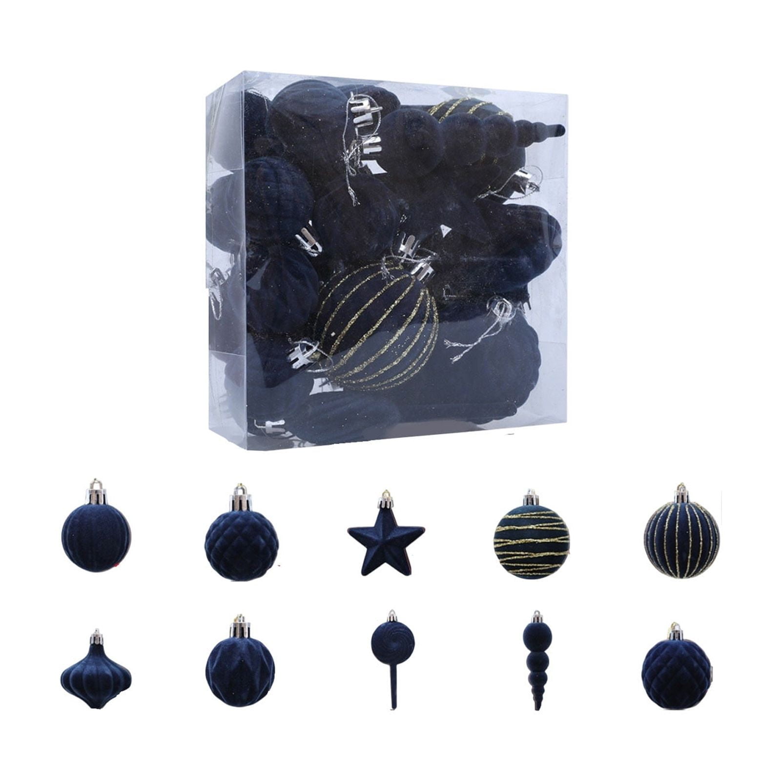 Click here for Staron Blue Shatterproof Flocked Velvet Christmas... prices