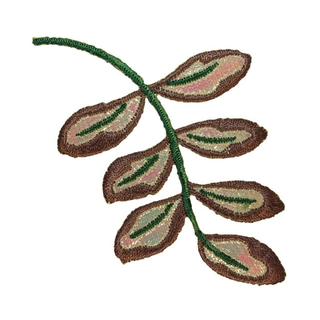 ID 1447 Branch With Leaves Patch Tree Plant Leaf Embroidered Iron On ...