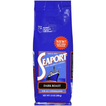 Seaport Between Dark & Medium Roast Pure Coffee, 26 oz - Walmart.com