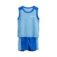 Ashyfjp Girls Quick-Dry Mesh Sports Outfit Set Color Block Sleeveless ...