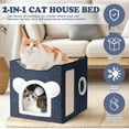 Cat Beds for Indoor Cats, Large Cat House Foldable Cat Cave with ...