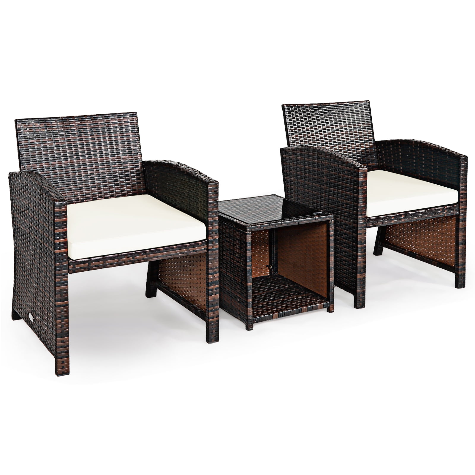 Click here for Patiojoy 3 Pcs Patio Rattan Furniture Set Conversa... prices