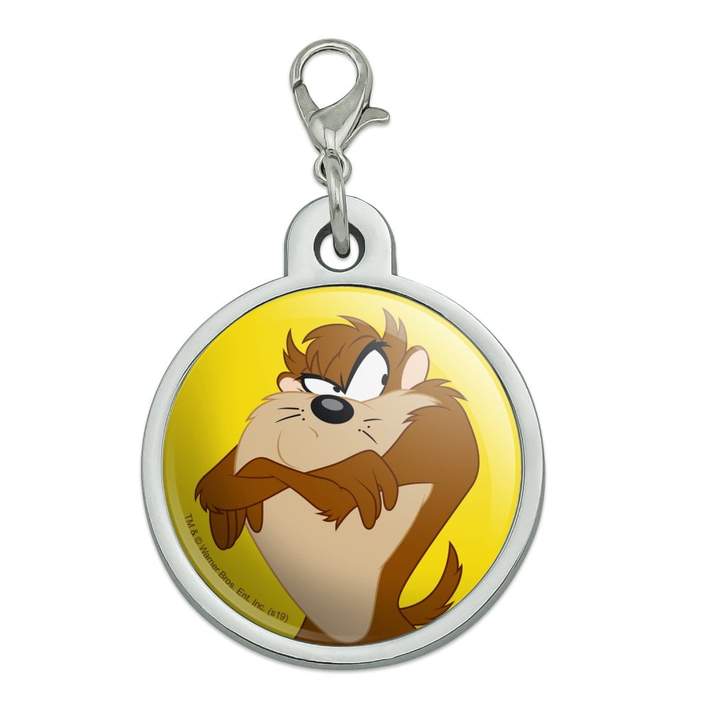 Looney Tunes Taz Chrome Plated Metal Pet Dog Cat ID Tag - Walmart.com