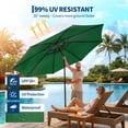 10FT Solar LED Patio Umbrella, 32 Lights Outdoor Market Table Umbrella ...
