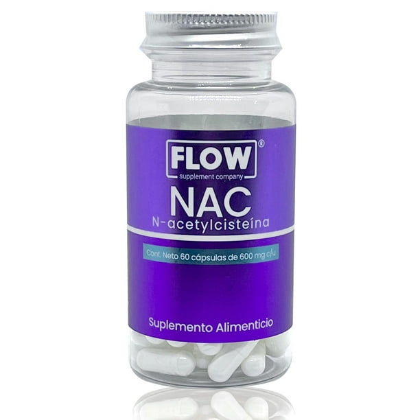 NAC (N-acetylcisteína) 60 cápsulas de 600 mg Flow Flow FLOWNACVZ | Bodega Aurrera en línea