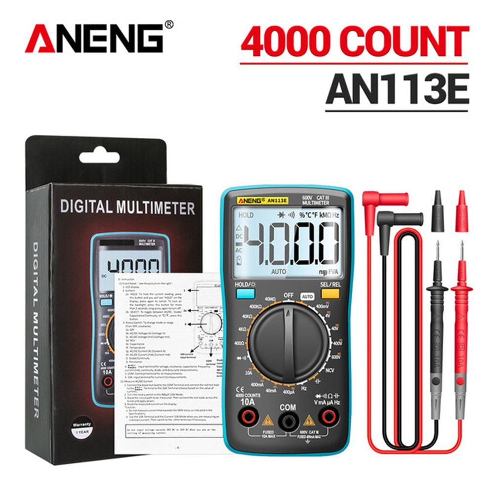 Multifunction AC/DC Auto-Ranging Ammeter Detector Tool 4000 Counts True ...