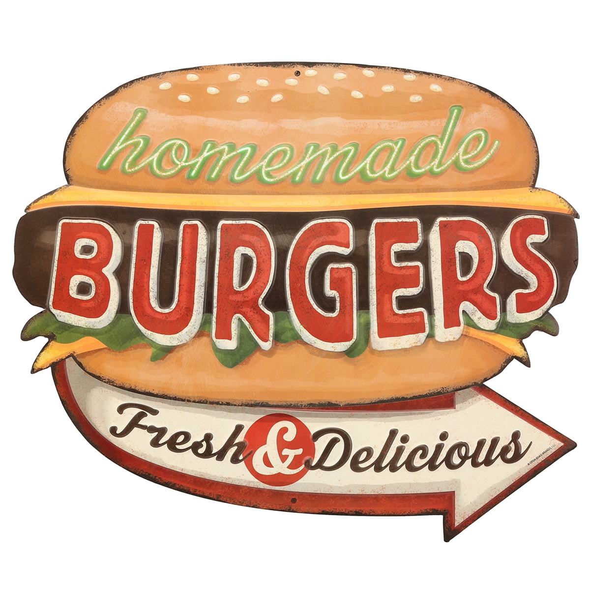 Homemade Burgers Embossed Tin Sign - Walmart.com