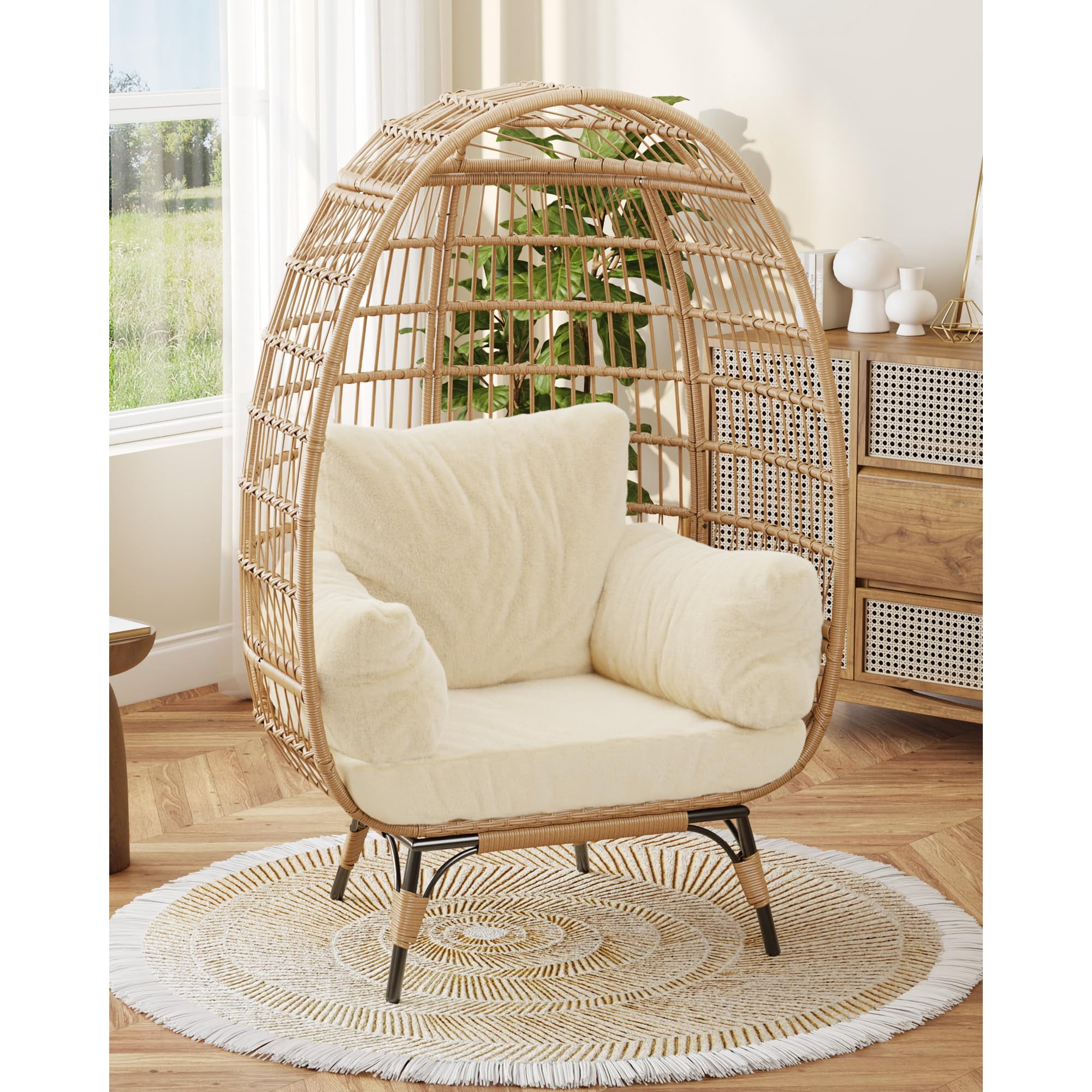 Click here for Tropow Oversized Wicker Egg Chair For Patio & Gard... prices