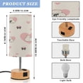 BZSMCE Bow Cat Pattern Printed 3 Color Touch Control Table Lamp Linen ...