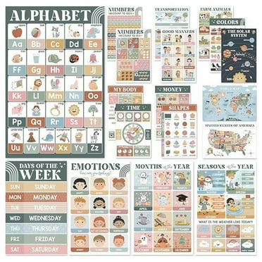 Ciwanning 1PC Childrens Wall Chart Educational Educational Learning ...