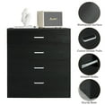 SYNGAR Black 4 Drawer Dresser, Chest of Drawers for Bedroom, Modern ...