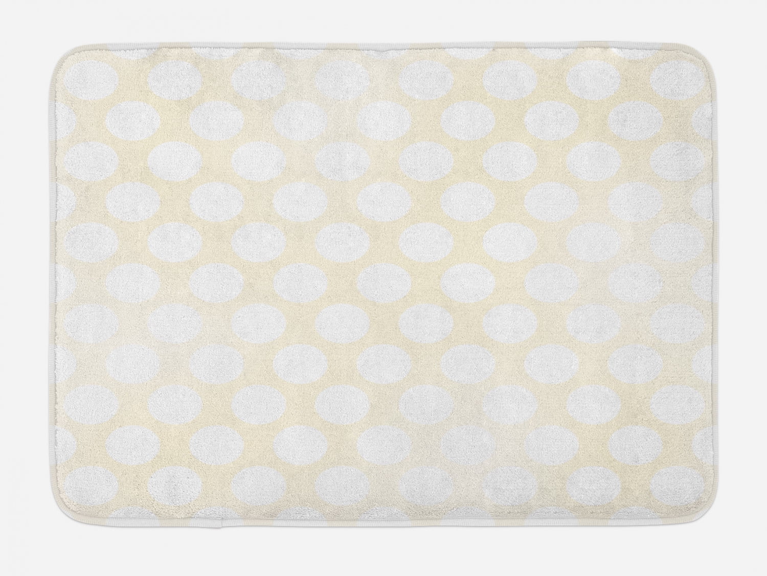 Ivory Bath Mat, Retro Large Polka Dots Pattern with Big Circles Disc ...