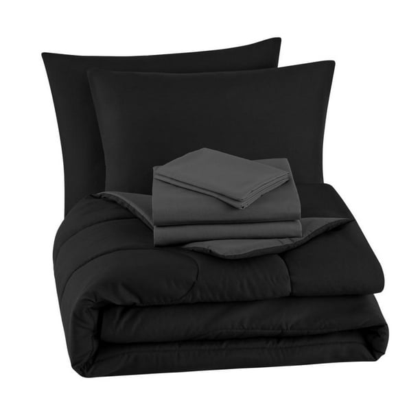 Set de Cama Mainstays Matrimonial Negro Set con 7 Piezas | Walmart en línea