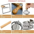 Ravioli Pasta Cutter Wheel Set of 5, Makers with Roller Stamp Wooden ...