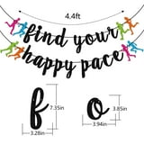 Find Your Happy Pace Banner, Runner Party Decor, Running Race Glitter ...