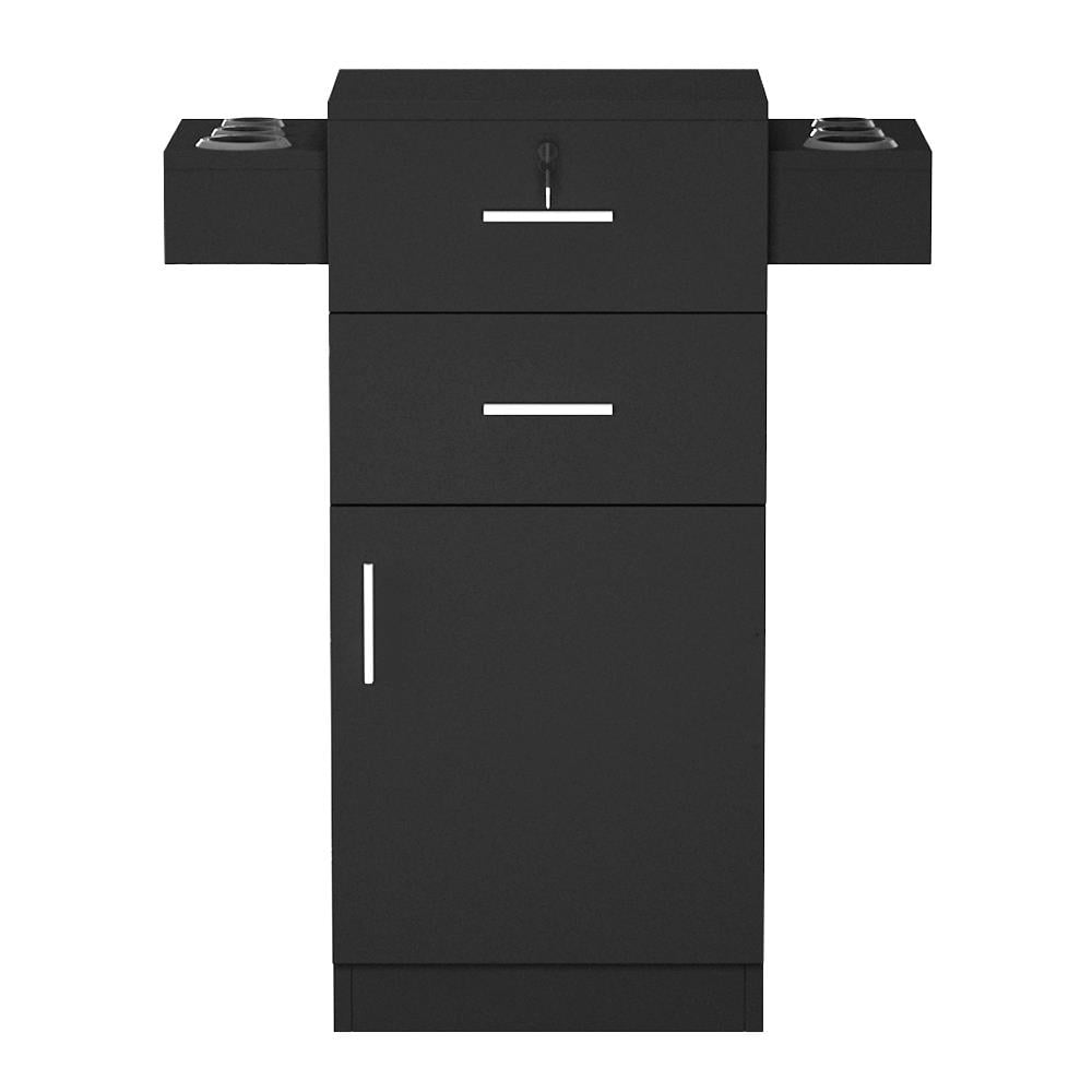 Winado Barber Shop Locking Salon Storage Cabinet Hair Station Black ...