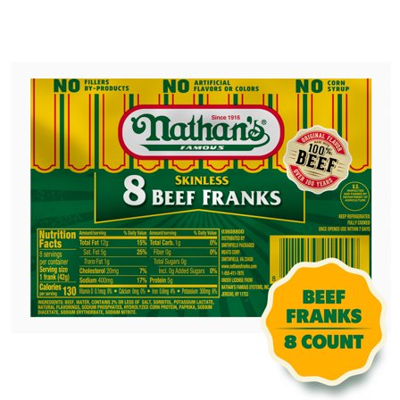 Nathan's Famous Beef Franks in Puff Pastry, Frozen Snack, 17.5 oz (496g ...