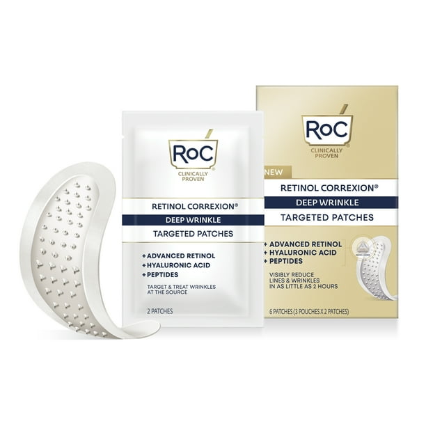 RoC Retinol Correxion Targeted Deep Facial Wrinkle Patches, 6 Ct ...