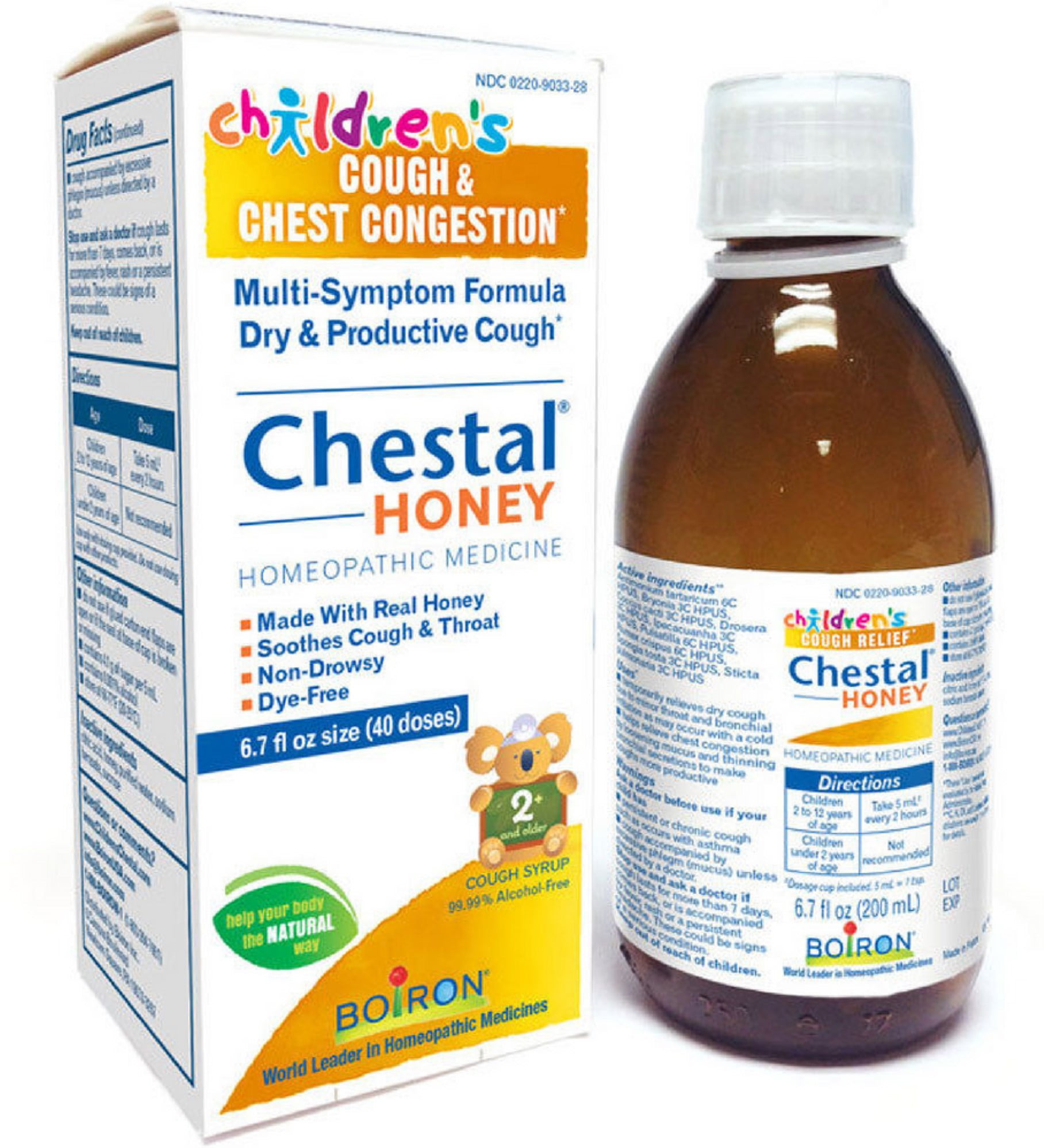 Boiron Children's Chestal Mult-Symptoms Formula Relief Syrup, Honey 6. ...