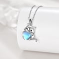 Cat Necklace for Women 925 Sterling Silver Rose Quartz/Moonstone ...