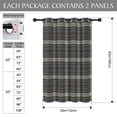 Brown and Blue Checkered Pattern Blackout Curtains,Triple Weaved Fabric ...