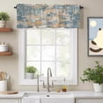 Beige Teal Copper Rust Window Valance for Kitchen, Abstract Vintage ...