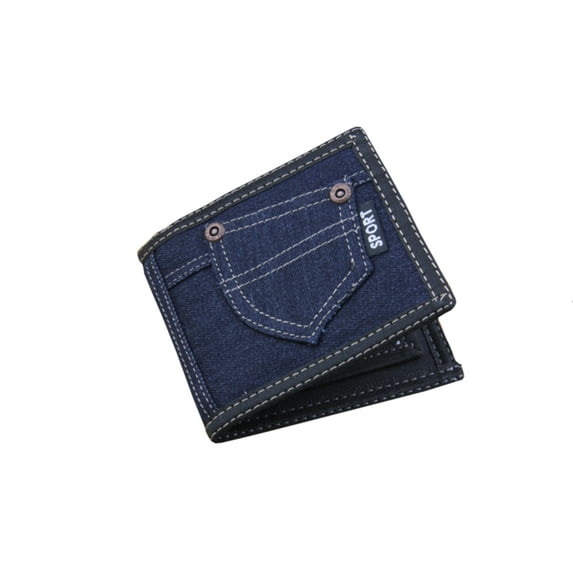 Blue Jean Style Wallet with Pocket on Outside Men Woman Billfold A-BB-2 ...
