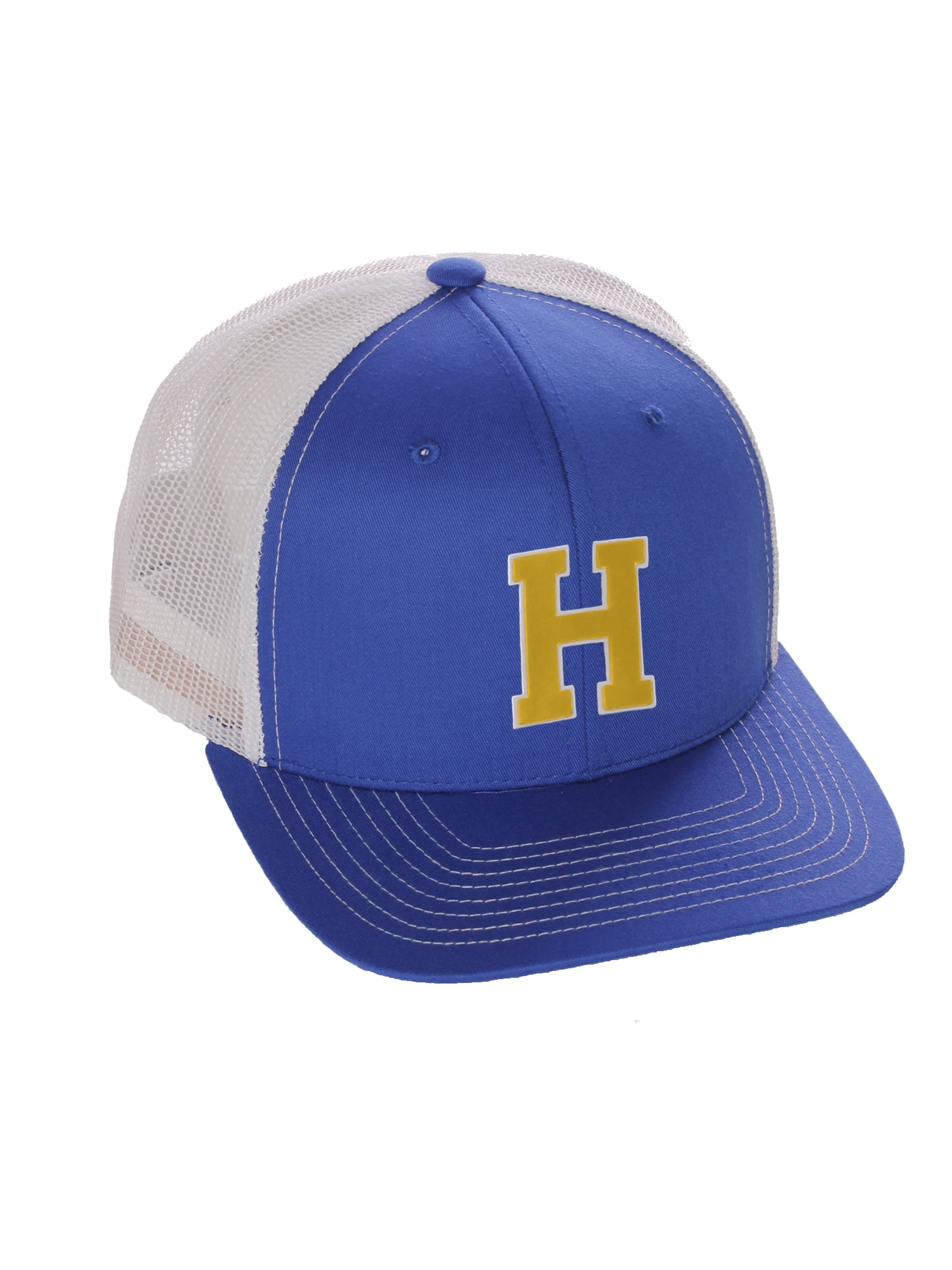 Structured Trucker Mesh Hat Custom Colors Letter H Initial Baseball Mid ...