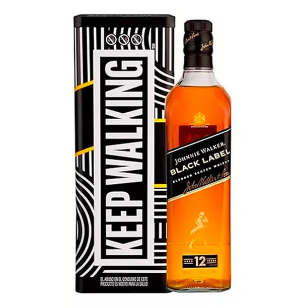 Pack de 6 Whisky Johnnie Walker Black 12 Años Estuche Metálico 750 ml | Bodega Aurrera en línea