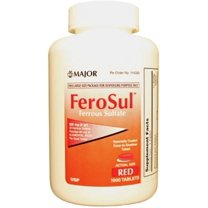 Major FeroSul Iron Pills Supplement, Ferrous Sulfate 325mg, OTC, 1000 ...