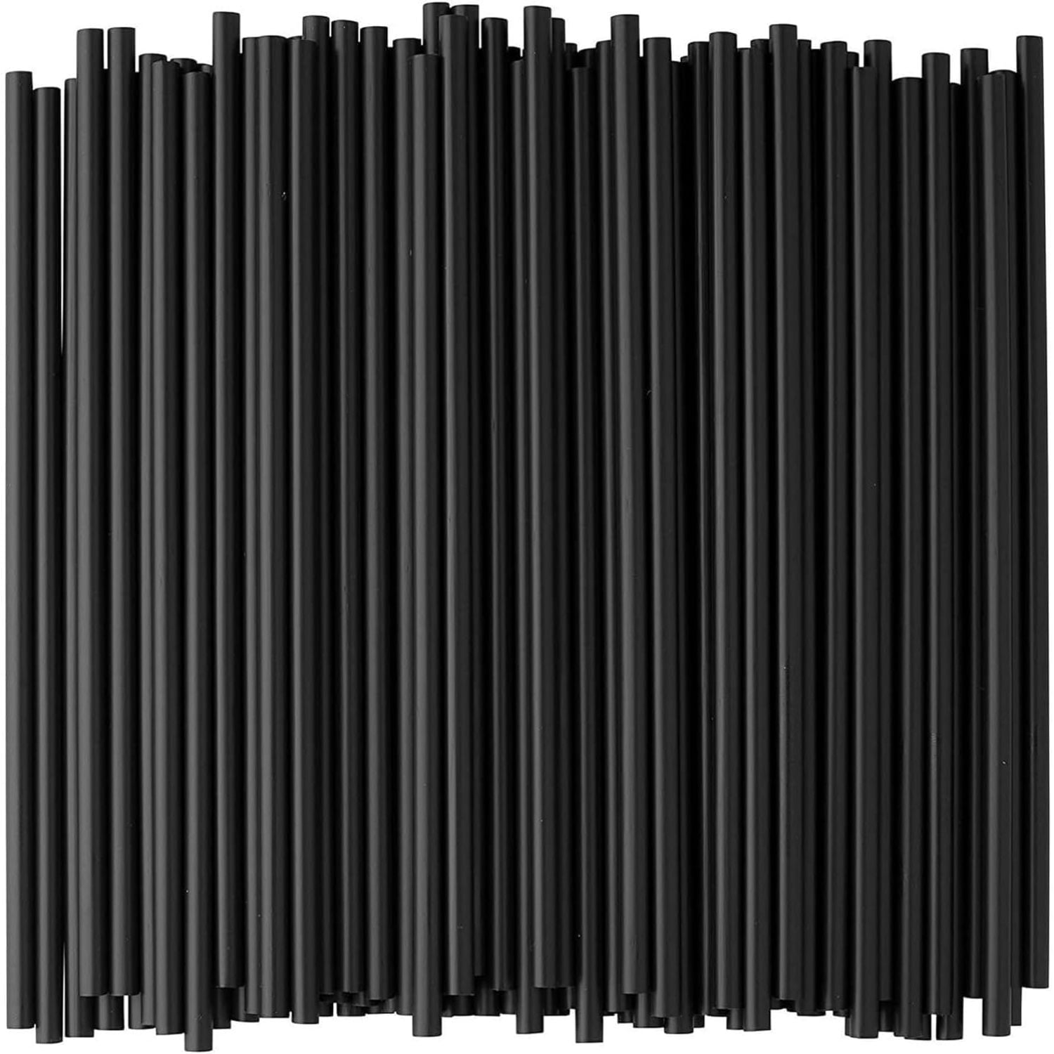 150 pack of 12" BLACK Plastic Disposable Drinking Straw Wrapped ...