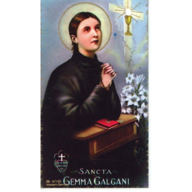 Autom St. Gemma Galgani - Relic Laminated holy card - Blessed by Pope ...