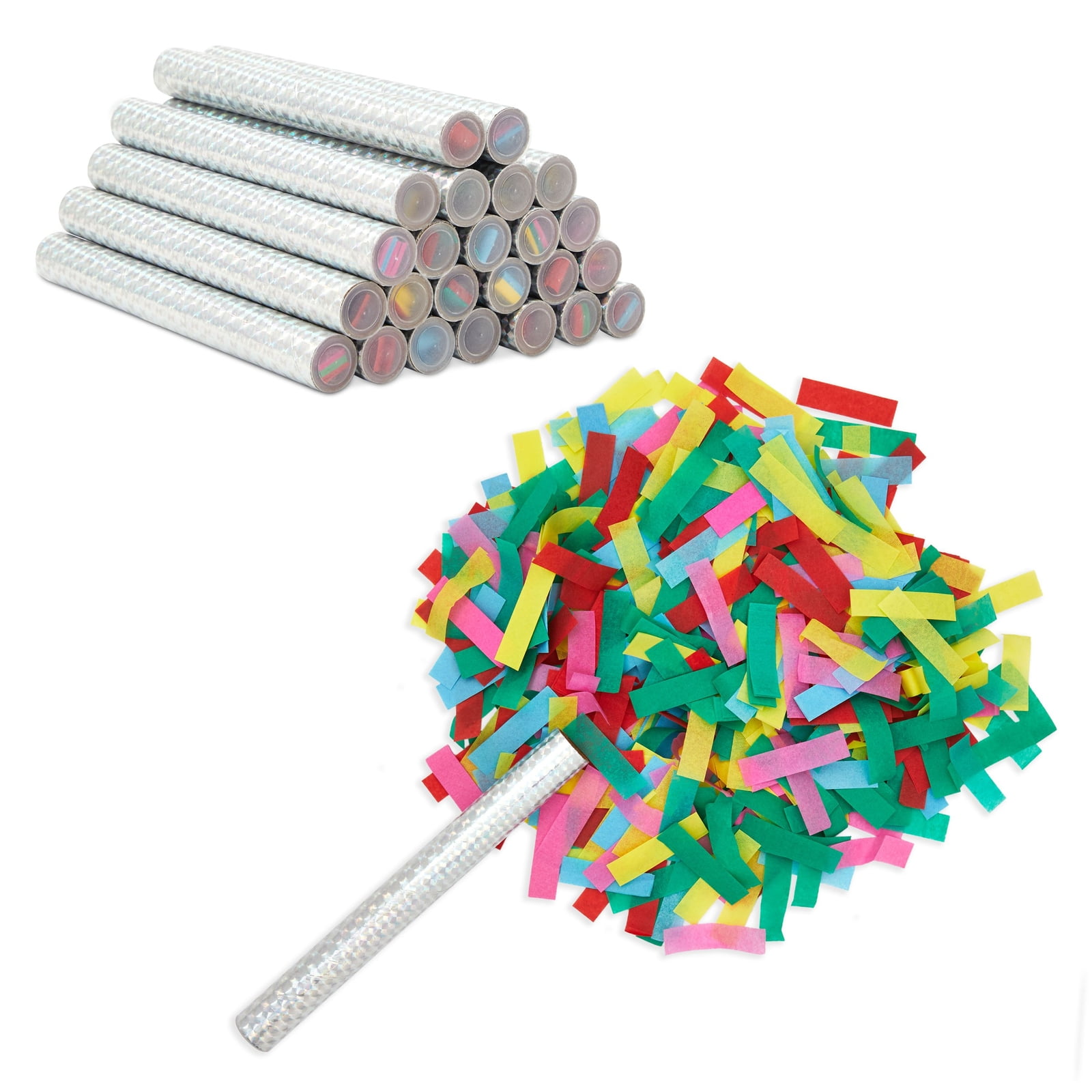 24 Pack Rainbow Confetti Flutter Sticks for Birthdays, Party Confetti ...