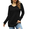 Swqzvt Womens Tops Long Sleeve Shirt Women Fall V Neck Casual Shirts