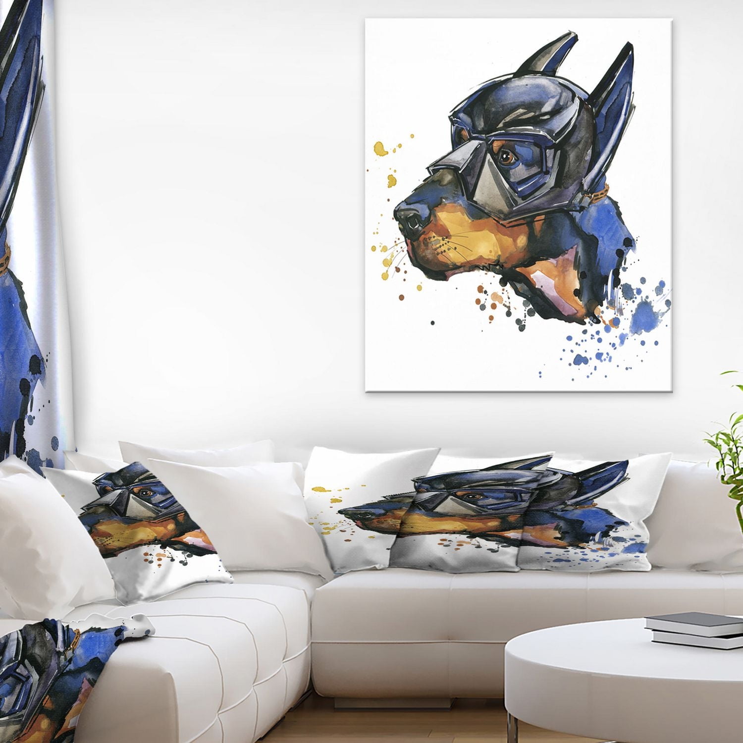 Click here for H-Design Art Design Art Doberman Superman Canvas P... prices