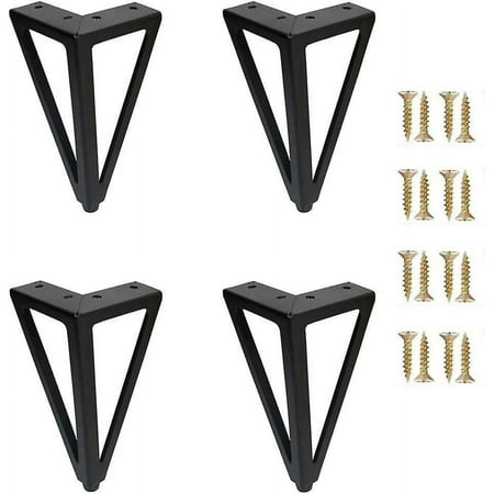 LLC Set of 4 Black Metal Triangle Legs for DIY TV Table and Sofa ...