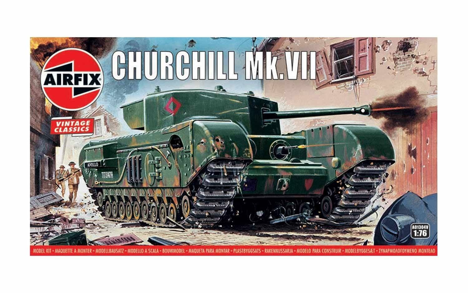 Airfix Vintage Classics Churchill MK VII Tank 1:76 Military Ground ...