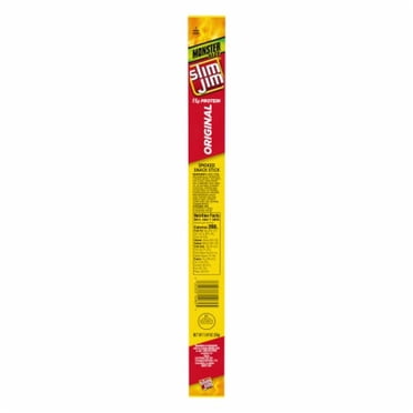 Slim Jim Original Large Monster Snack Stick, Smoked Beef Meat Stick ...
