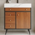 30" durable Compact Freestanding Cabinet, Bathroom Storage Unit with ...
