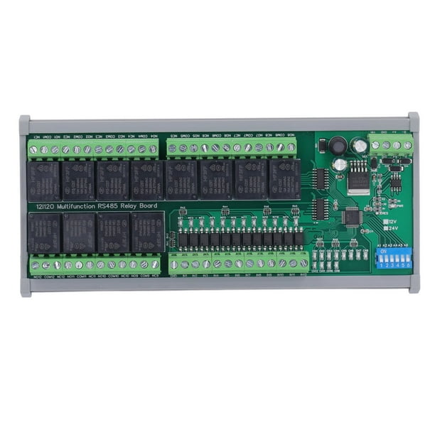 Relay Module Board, 9600BPS Default Baud Rate Settable Time RS485 Relay Module With DIN Rail For ...