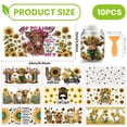 10Pcs 10 Styles PVC DIY Heat Transfer Paper for UV Sublimation Cup Bees ...