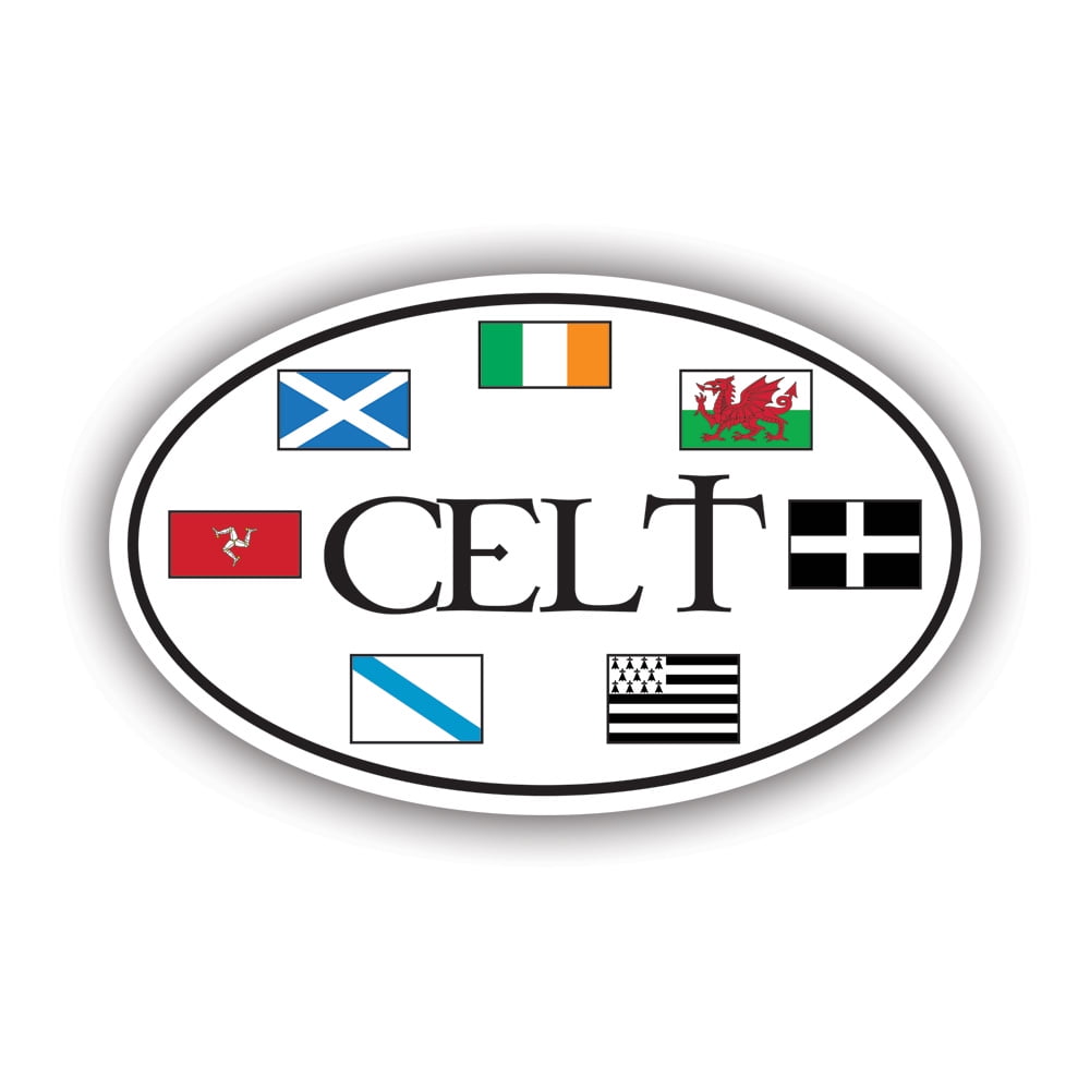 Oval Celtic Flags Sticker Decal - Self Adhesive Vinyl - Weatherproof ...